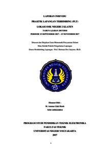 LAPORAN INDIVIDU PRAKTIK LAPANGAN TERBIMBING (PLT) LOKASI SMK NEGERI 2 KLATEN - Lumbung Pustaka UNY
